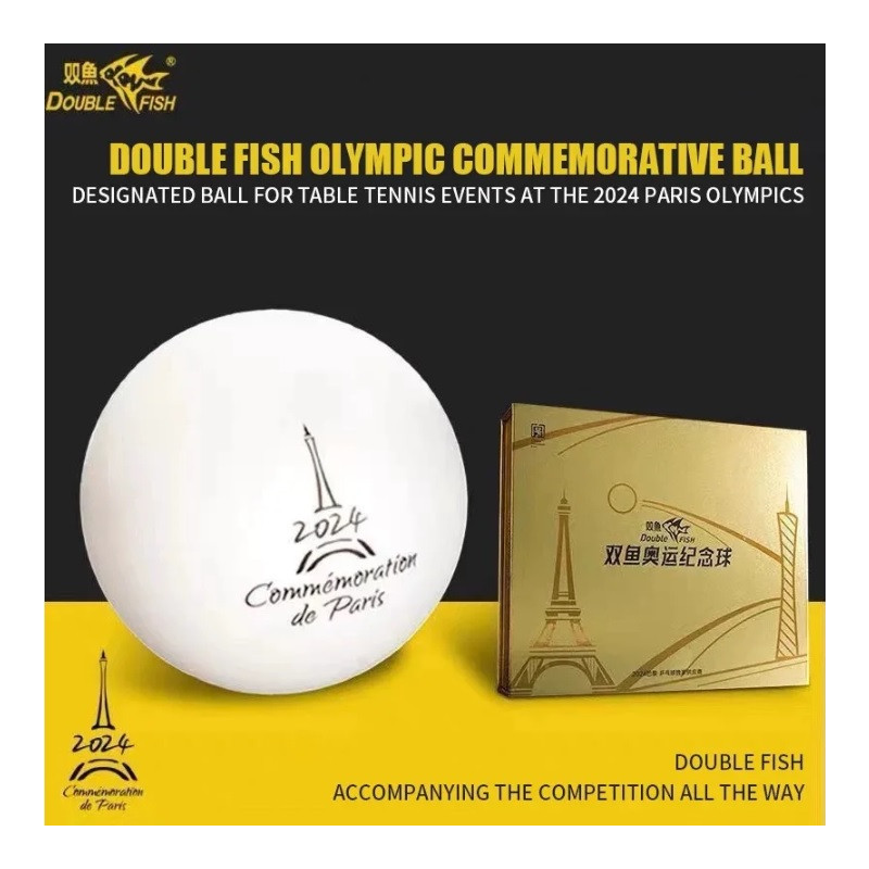 Double Fish Olympic Commemorative Table Tennis Balls (Pack of 5)